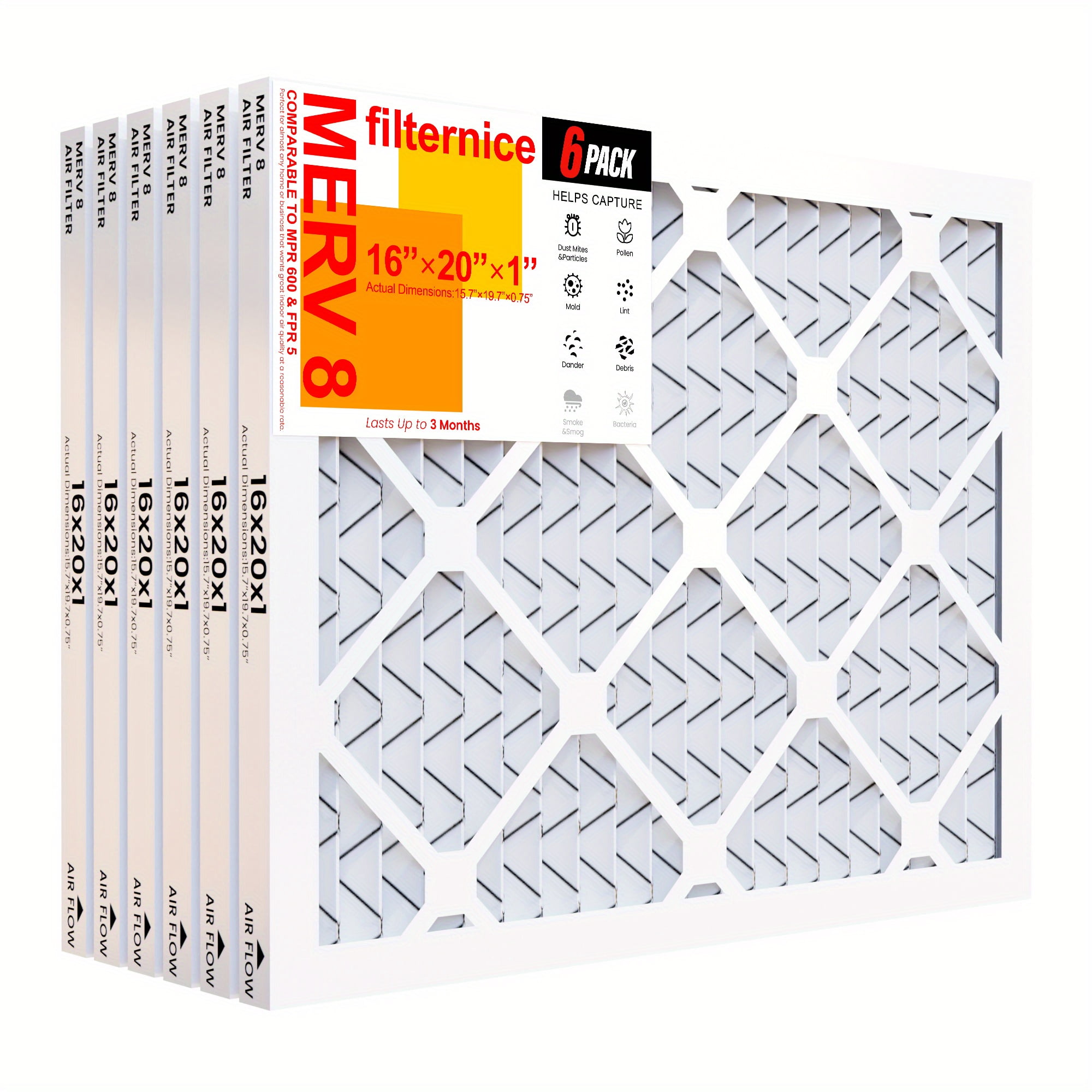 Click here for Grm (6-Pack) 16x20x1 Inch Air Filter Electrostatic... prices