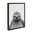 Kate and Laurel Sylvie Sloth Black and White Portrait Framed Canvas ...