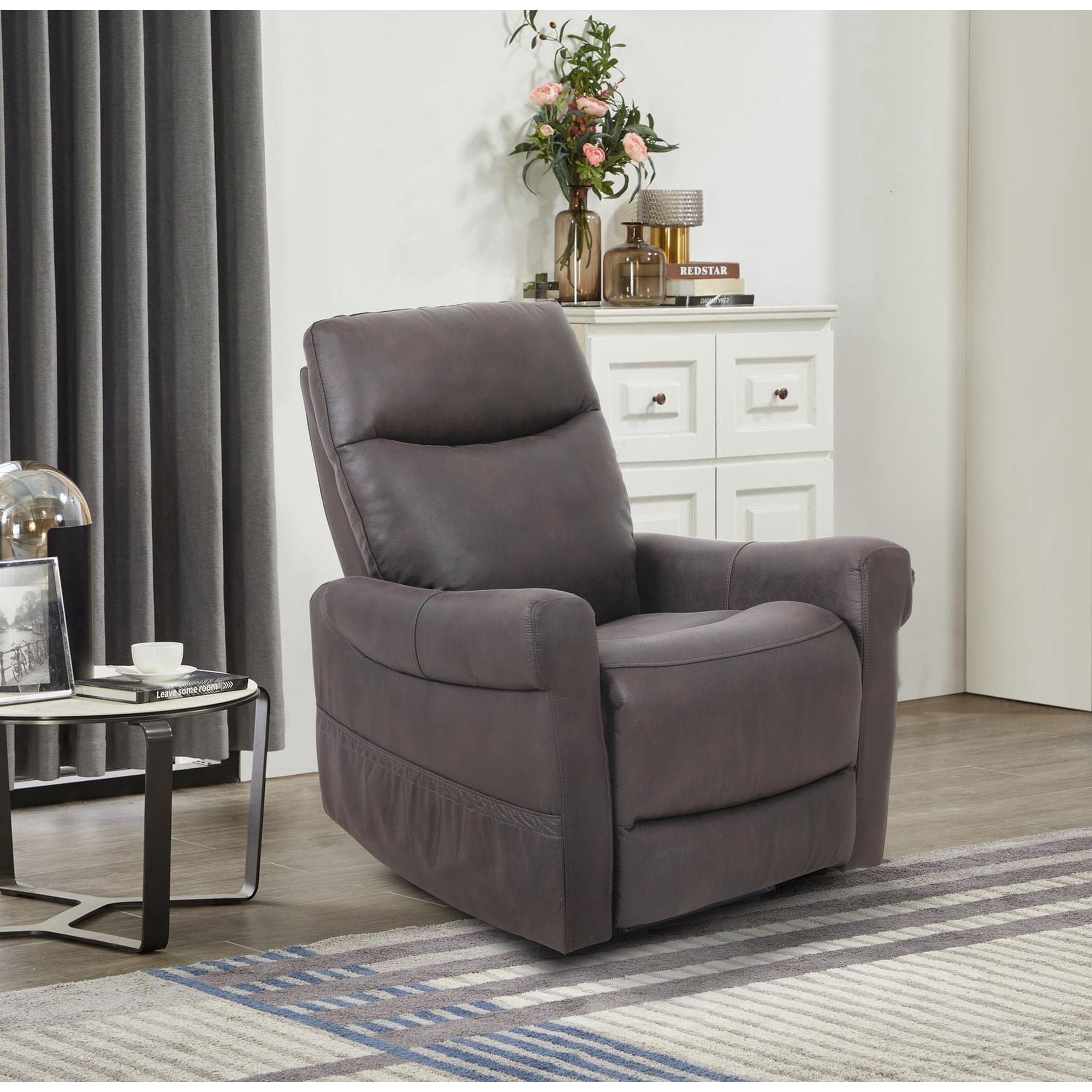 Click here for K-Living Cleo Power Lift Recliner Chair In Dark Br... prices