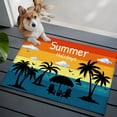 Area Rug 2x3ft Summer Watercolor Seaside Palm Trees Seagull Area Rugs ...