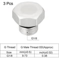 QPPOIH-G1/8 Male Thread Hex Head Pipe Plug, 3 Pack Aluminum Nut Cap ...