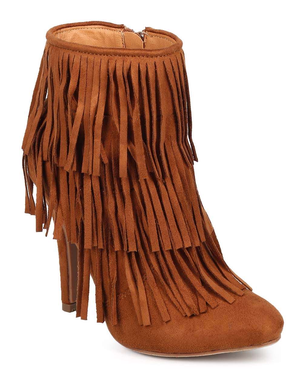 Nature Breeze DD34 Women Suede Cascading Fringe Single Sole Stiletto ...
