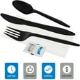 100Pack Plastic Cutlery Packets, Knife Fork Spoon Napkin Salt Pepper ...