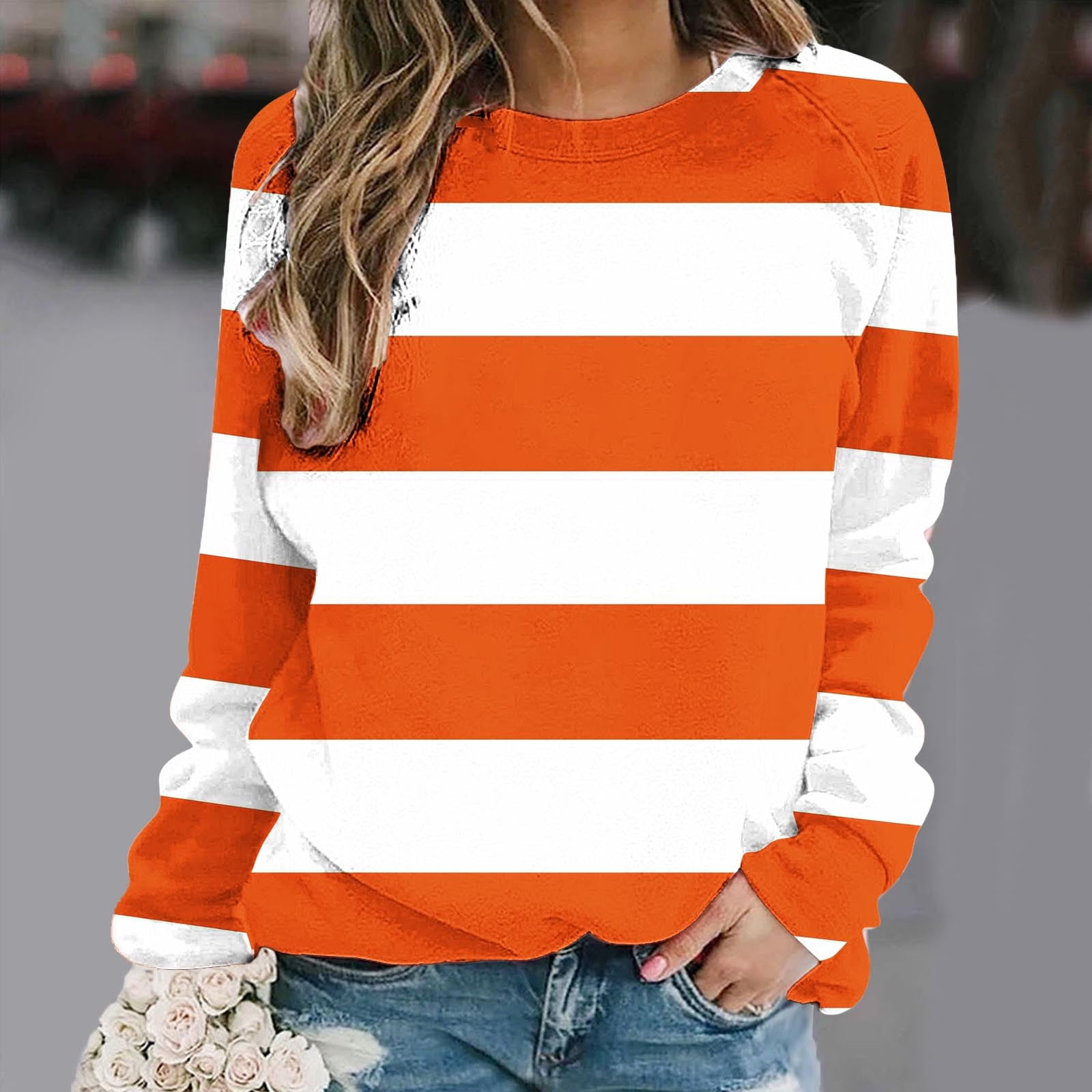 Click here for Zmfxjpe Comfy Sweater Oversized Pullover Striped S... prices