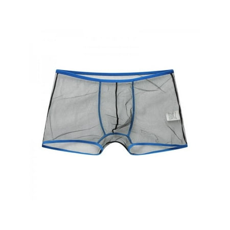 Fymall - Men's Sexy Sheer Mesh Boxer Briefs Transparent Underwear ...