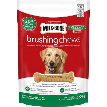 Milk-Bone Brushing Chews Large Dog Dental Dog Treats 229g | Walmart Canada