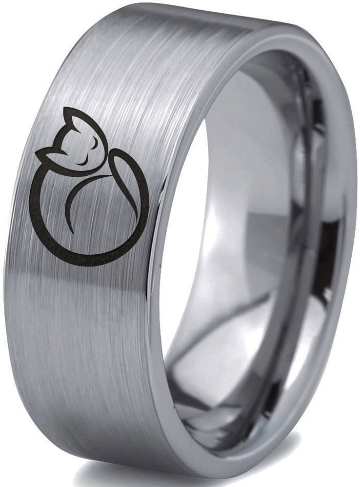 Zealot Jewelry - Tungsten Cat Love Cats Lover Kitten Kitty Feline Band ...