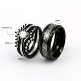 Black Matching Rings His and Her Rings Couple Rings 1ct AAA CZ Wedding ...