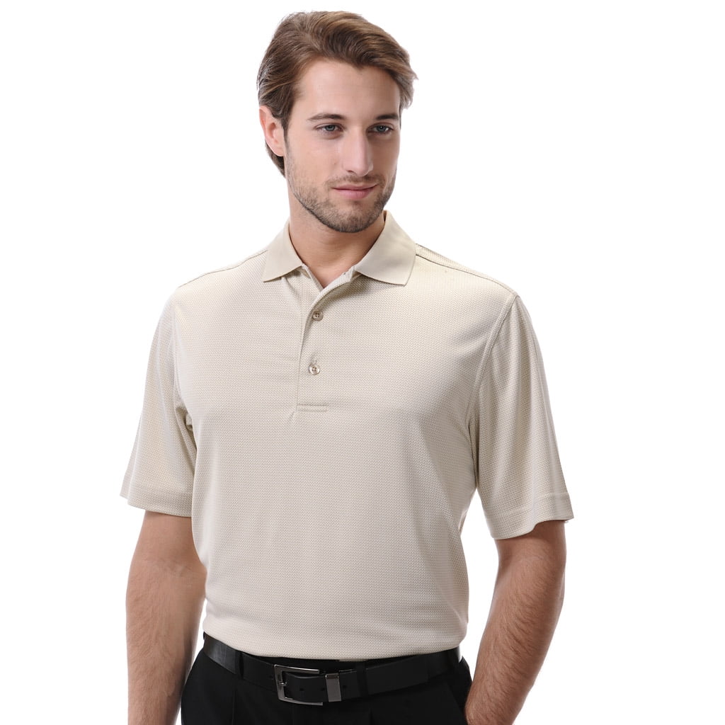 Monterey Club Men's Subtle Jacquard Texture Golf Polo Shirt #1489 ...