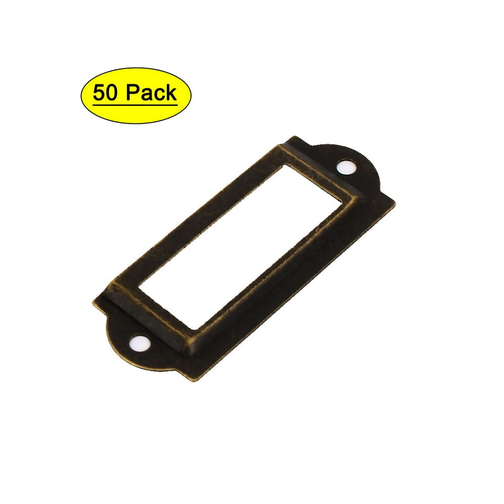 Library File Drawer Label Tag Name Card Holder Bronze Tone 50pcs ...