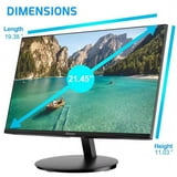 Norcent 22 Inch Monitor, HDMI VGA, 1080P 75Hz Full HD VA LED, Flicker ...
