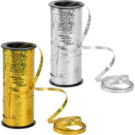 2 bobine Rubans Curling Or Argenté,Ruban Bolduc,Ruban Ballon,Rubans ...