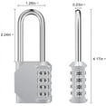 QiShi Long Shackle Padlock 4 Pack, 4 Digit Combination Lock, Resettable Weatherproof Combo Lock ...