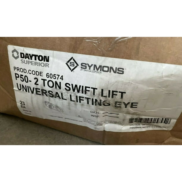 DAYTON SUPERIOR P50 2 TON SWIFT LIFT UNIVERSAL LIFTING EYE 60574 (23 ...