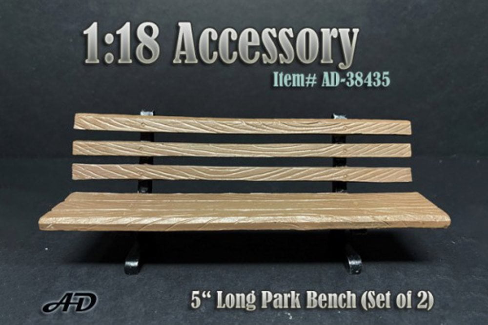 Park Bench (Set of 2 benches), Brown - American Diorama 38435 - 1/18 ...