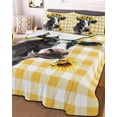 Farm Cow Quilts Bedding Set Twin Size Sunflower Yellow Plaid Watercolor ...