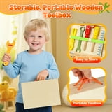 Beefunni Toddler Tool Set with Tool Box, 34PCS Wooden Kids Tool Set ...