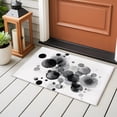 Abstract Ink Washable Entry Rug 2x3 Black Ink Splatter Bubbles Drops ...