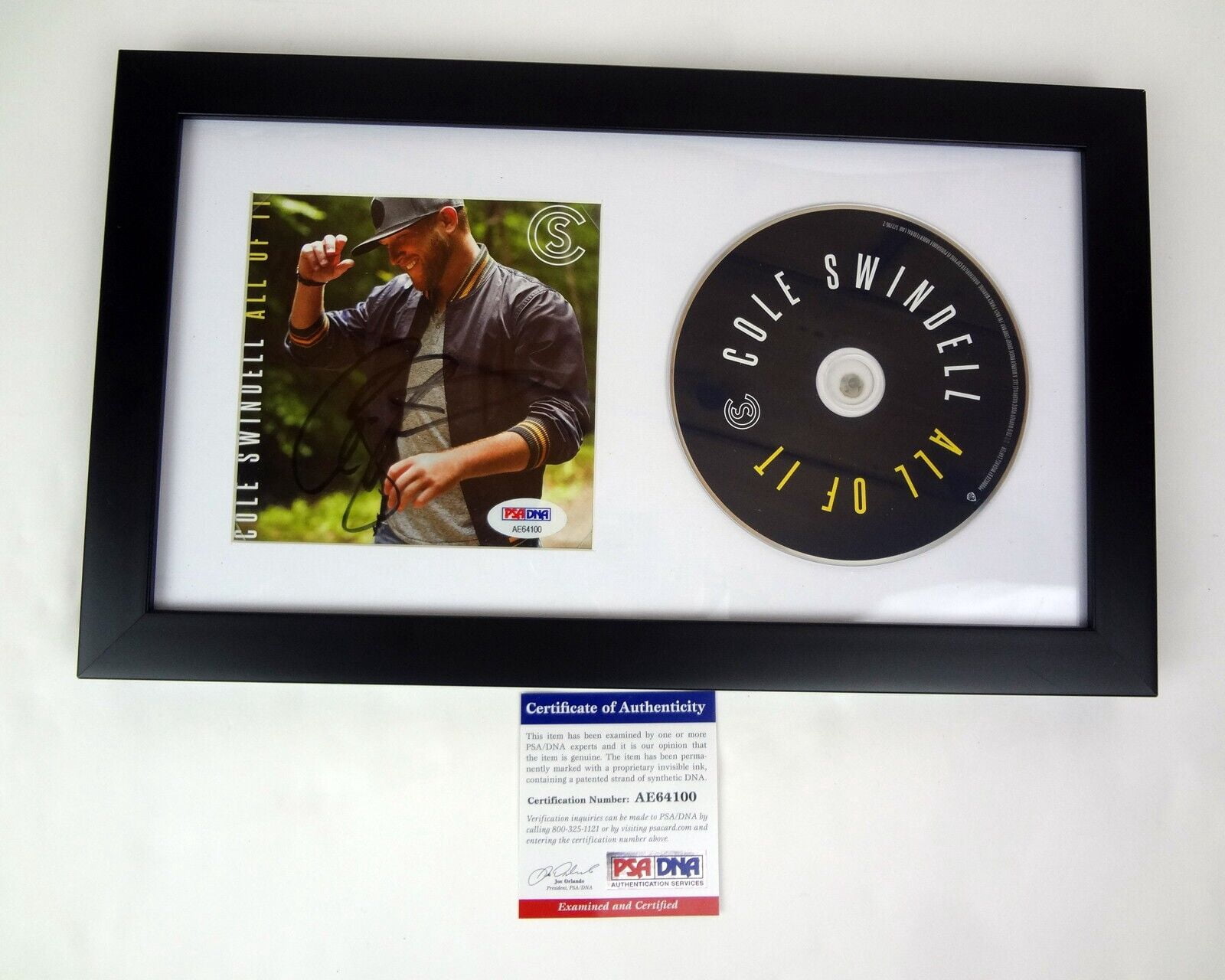 Cole Swindell Signed Autograph All of It CD Framed PSA/DNA COA B ...