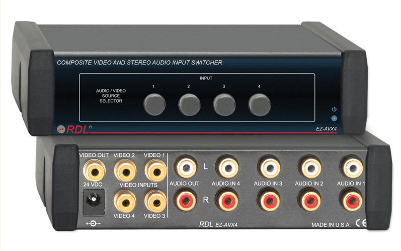RDL EZ-AVX4 Composite Video and Stereo Audio Input Switcher - 4X1 ...