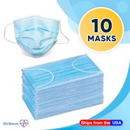 HoMedics 10 Pack Disposable Face Masks, 3-ply Elastic Ear Loop Mask ...