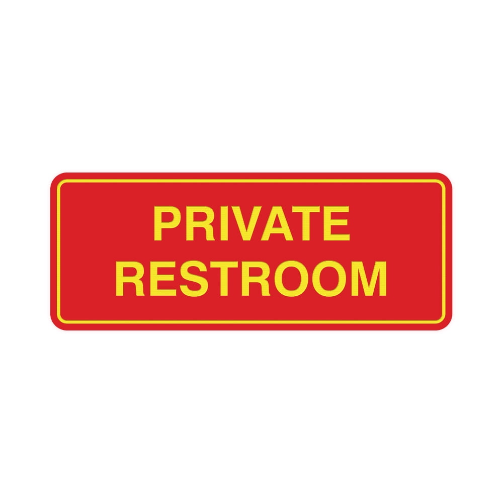 Standard Private Restroom Sign(Red/Yellow) - Small - Walmart.com