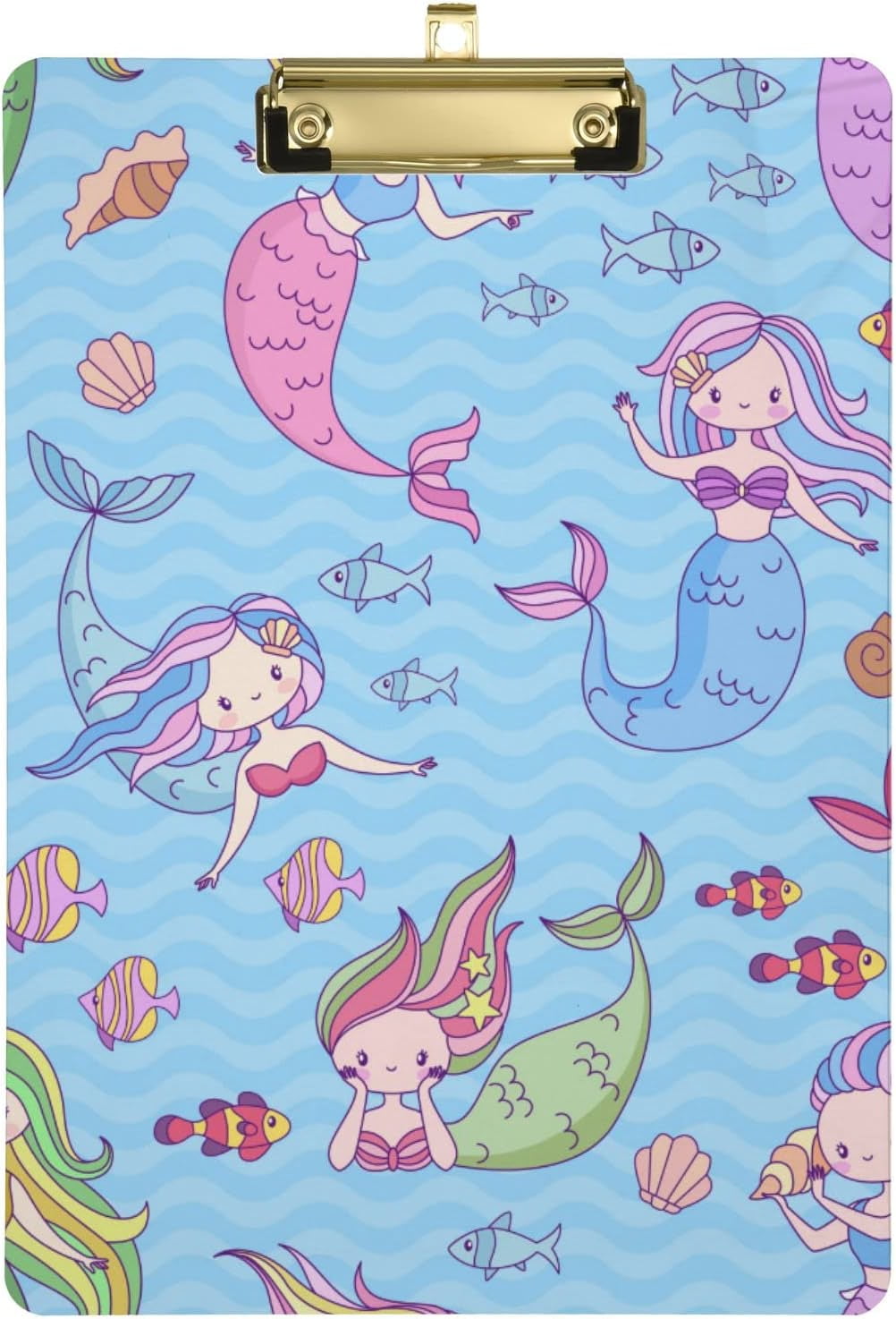 FMSHPON Mermaid Clipboard Hardboard Wood Nursing Clip Board and Pull ...
