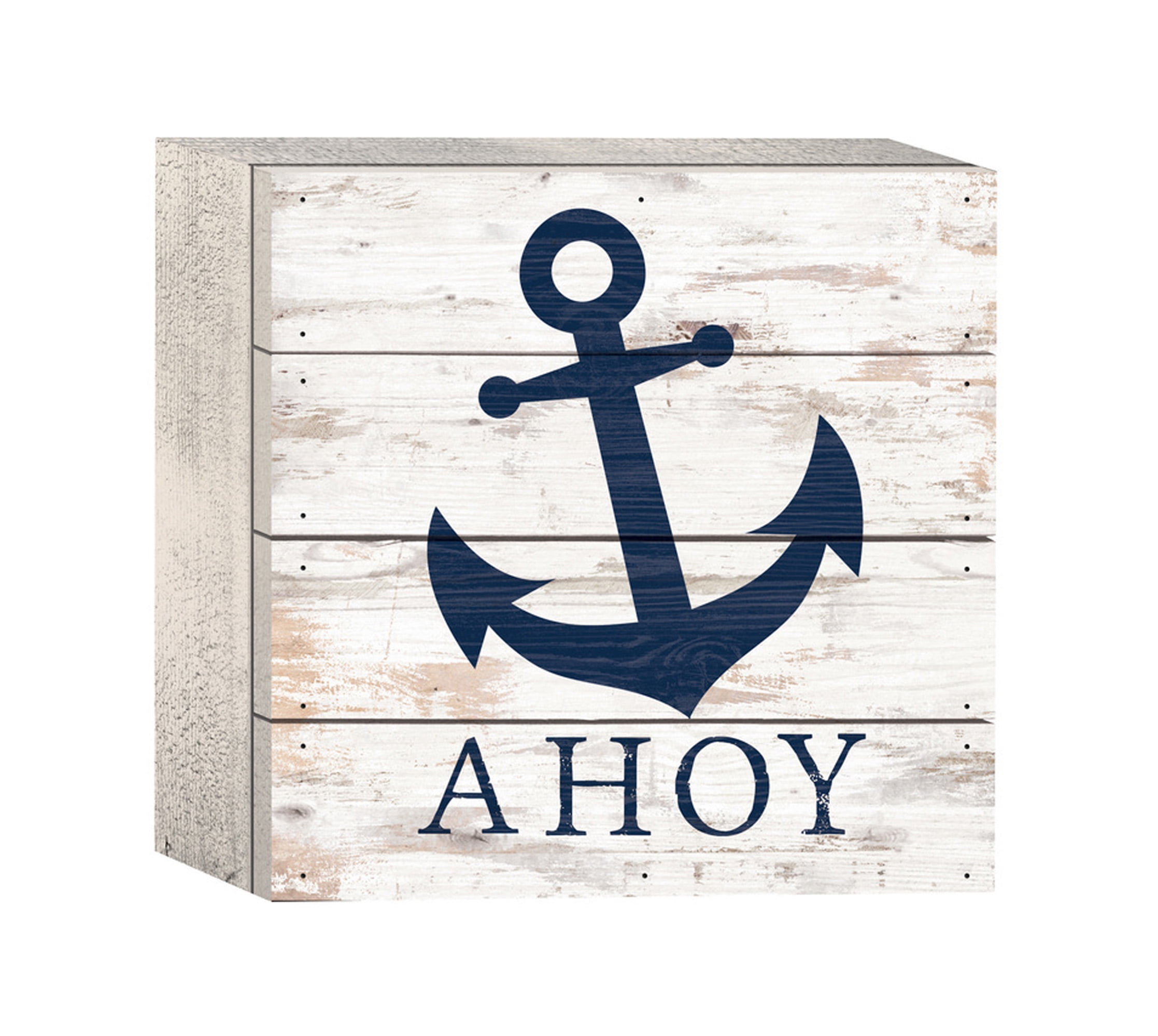 Signs Home & Living AHOY Refurbished Wooden Sign Wall Décor etna.com.pe