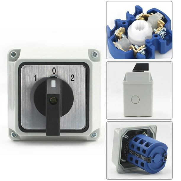Enclosed Changeover Switch 380V 25A 3 Position 12 Terminals Universal ...