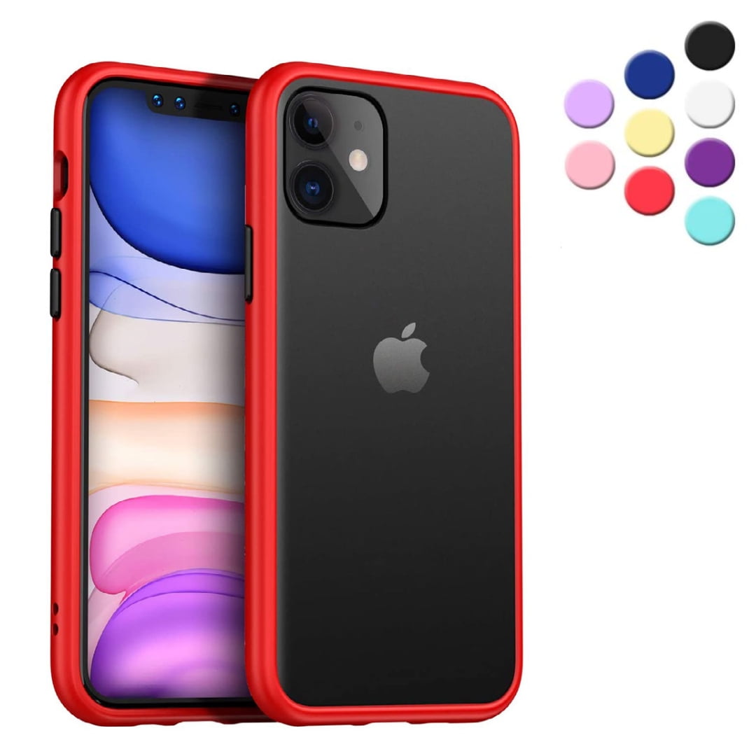 iPhone 12 Mini Slim Matte Case (Red) - Matte Finish Smooth Shock ...