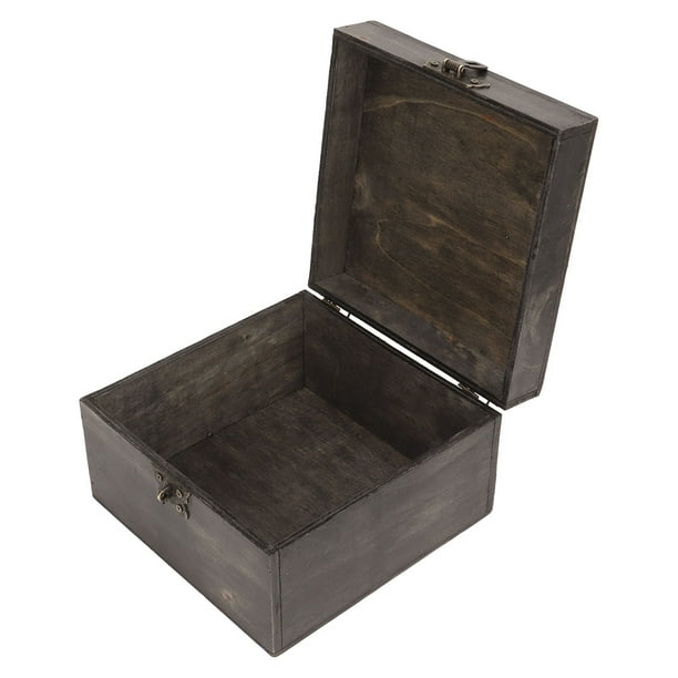 Vintage Treasure Box, Wood Treasure Box Reinforced Corners Compact With ...