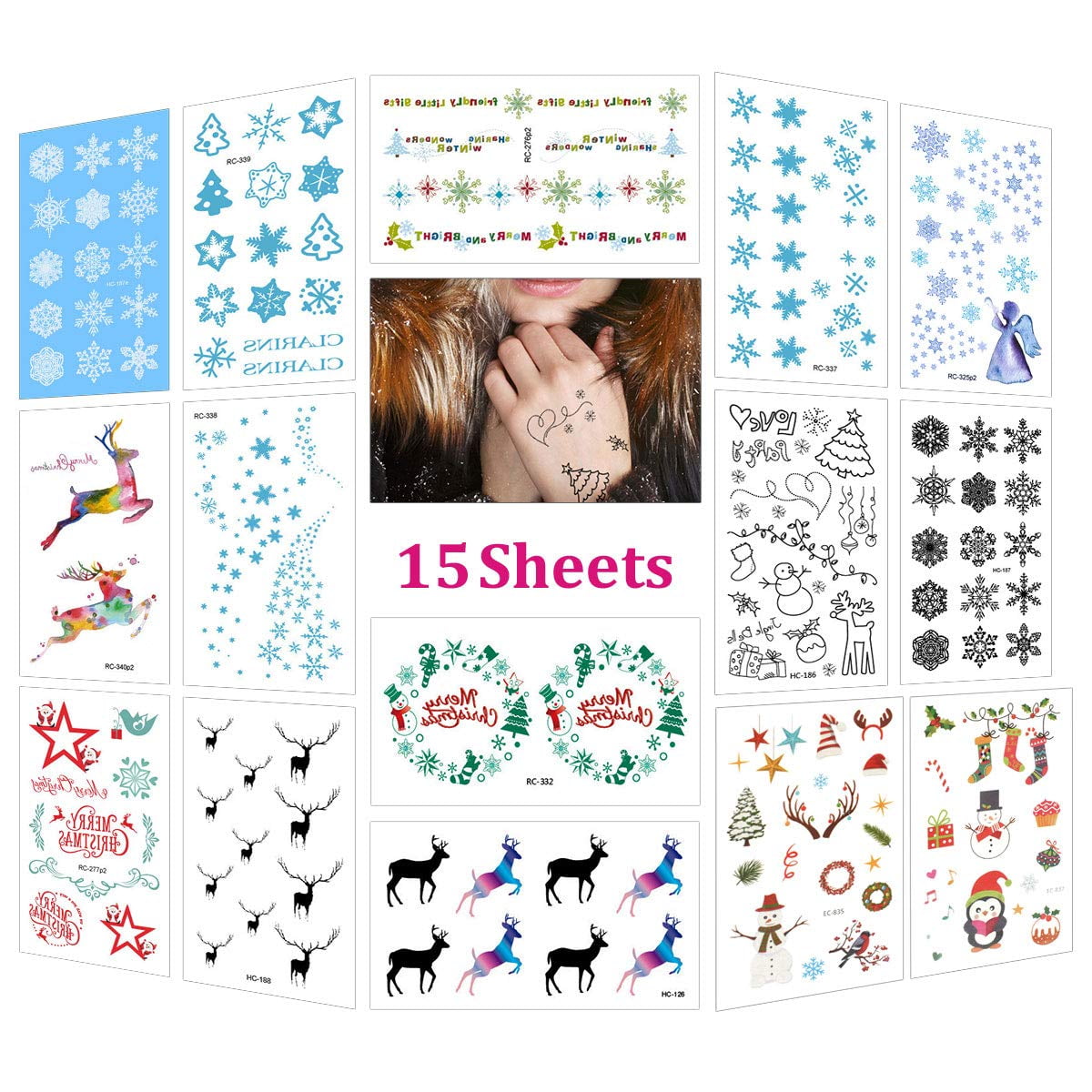 Lady Up Temporary Tattoos Stickers for Girls and Kids Colorful Body ...