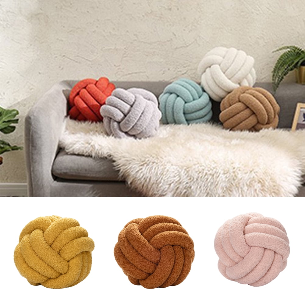 D-GROEE Plush Knot Ball Pillow, Waist Cushion Pillow Home Decoration ...