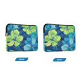 Blue and Green Flowers Oil Painting Quilted Laptop Protective Cases ...