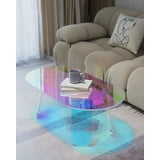 RAINBEAN Round Acrylic Iridescent Coffee Table, Rainbow Circle ...