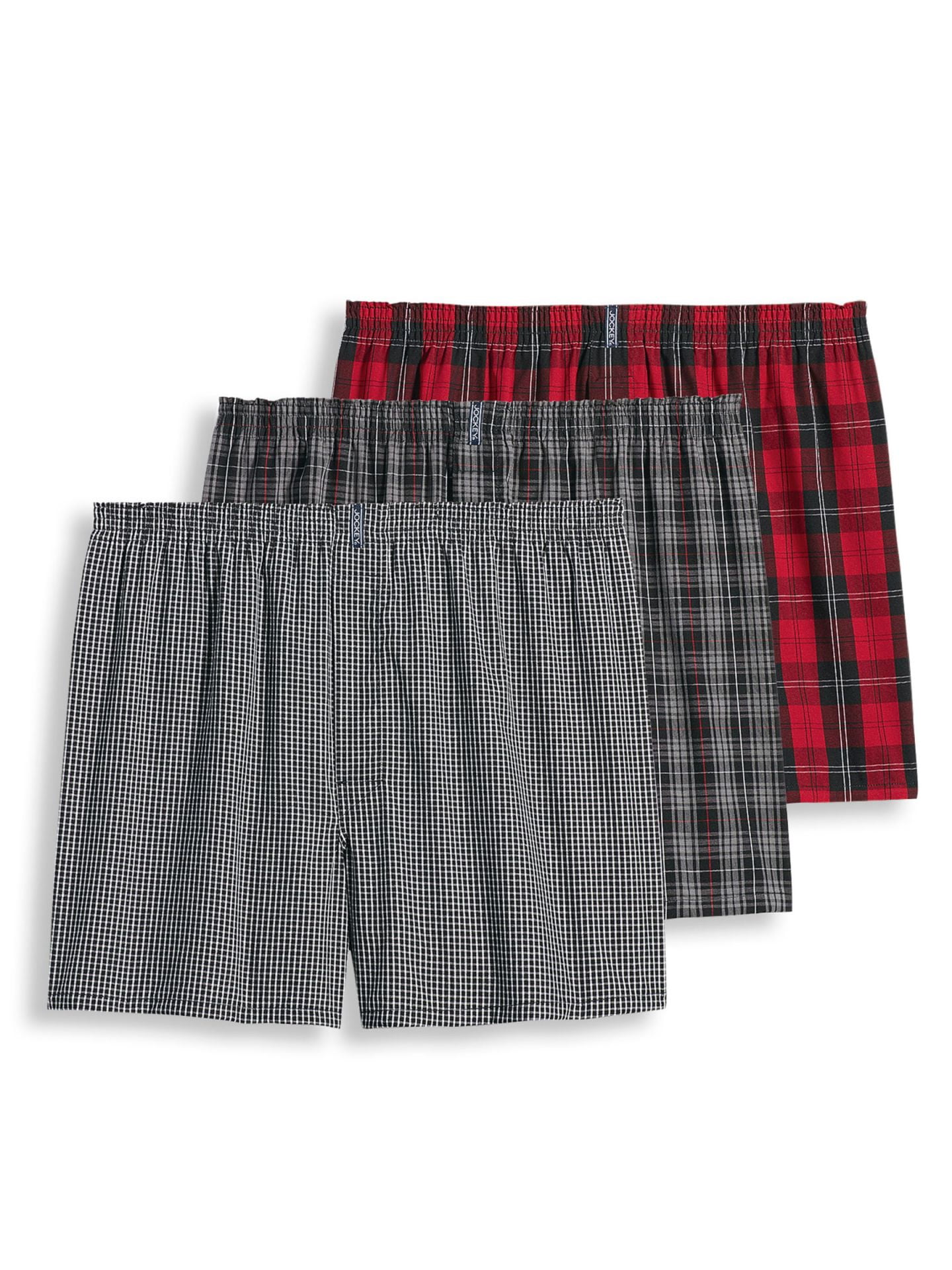 Jockey Men's Full-Cut Blended Boxers - 3 Pack, Bruce/RamseyFred, Large ...