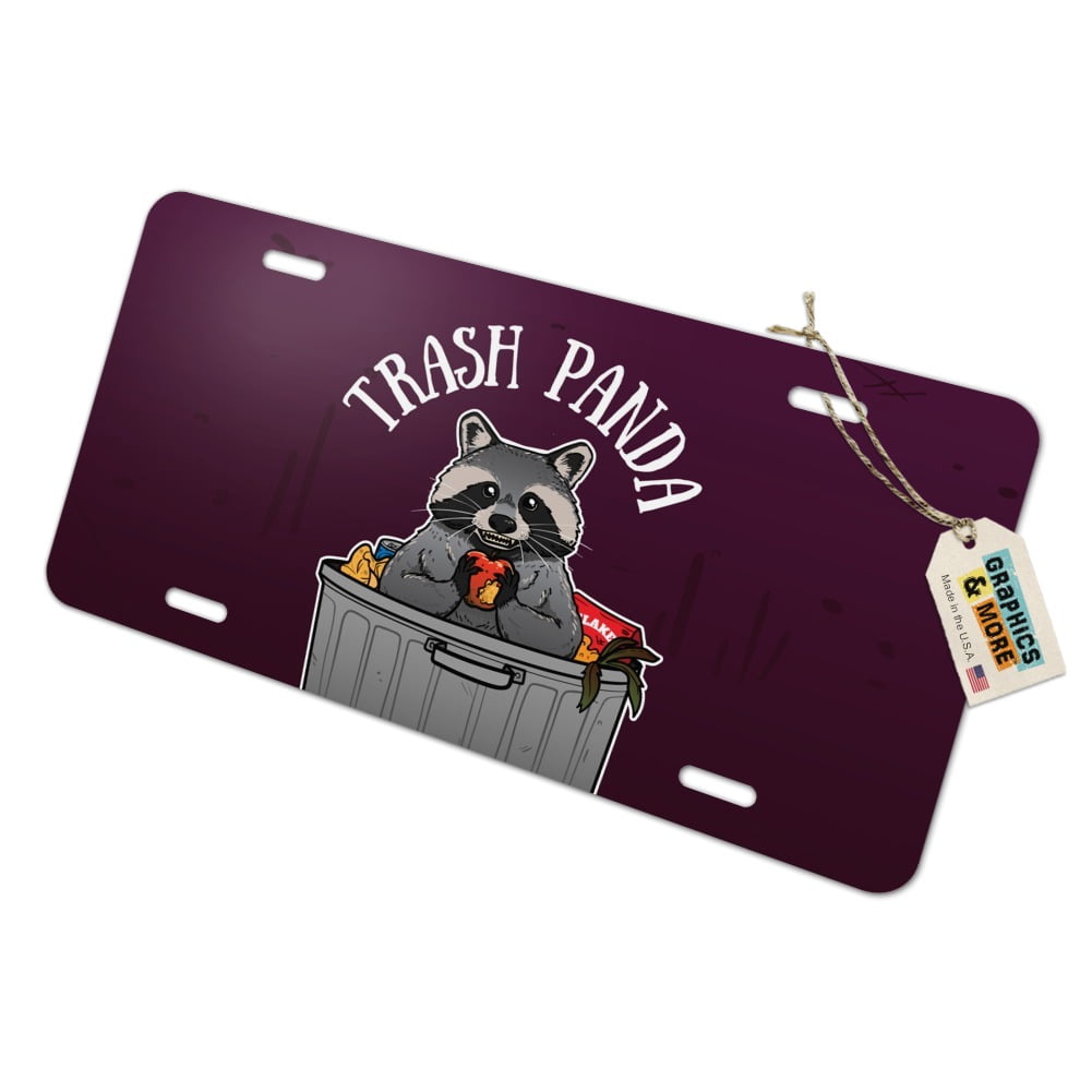 Raccoon Trash Panda in Garbage Novelty Metal Vanity Tag License Plate ...
