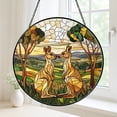Desert Animal Pair Stained Glass Window Panel – Outback Style Landscape ...