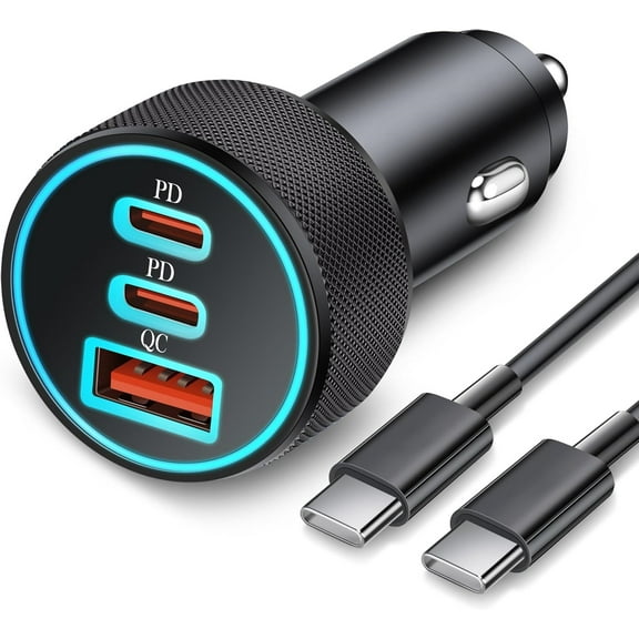 90W 4-Port USB C Super Fast Car Charger for Galaxy S25/S24/S23/S22 ...