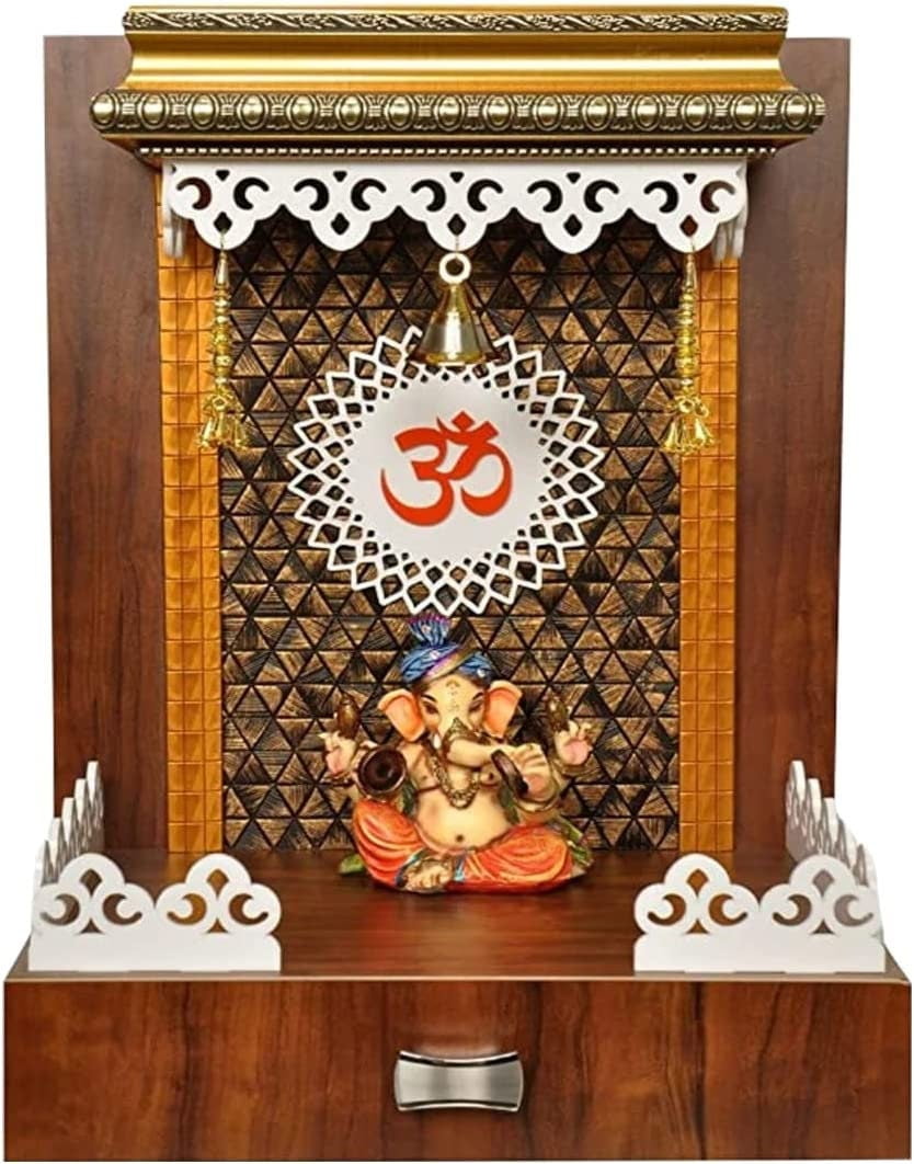 Wooden Temple For Home With LED Lights / Mandir For Hone / Wall Hanging ...