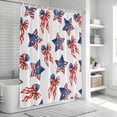 American Flag Bathroom Shower Curtains with 12 Hooks Waterproof Shower ...