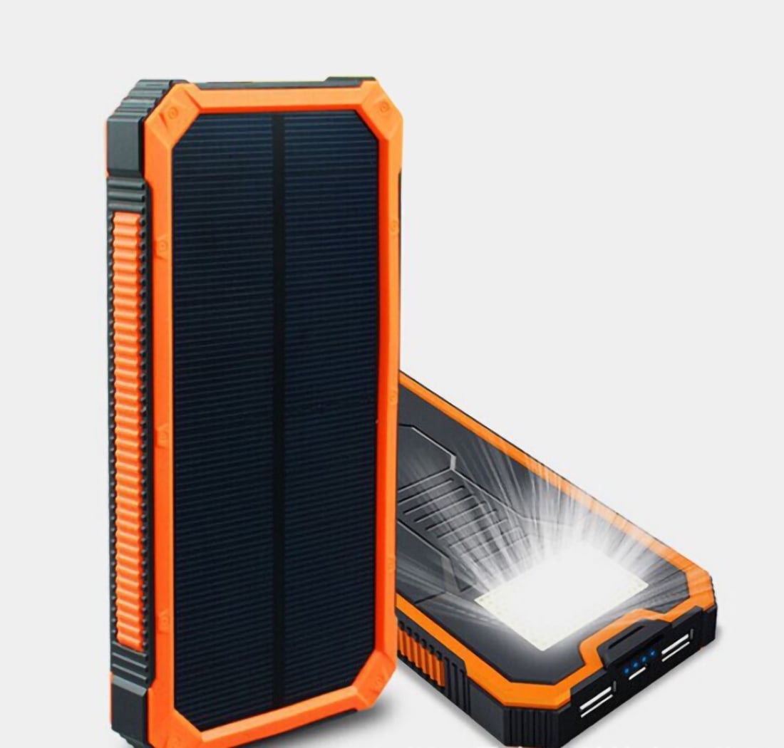 Solar Power Bank Portable Solar Panel Charger with 6 LEDs Bright ...
