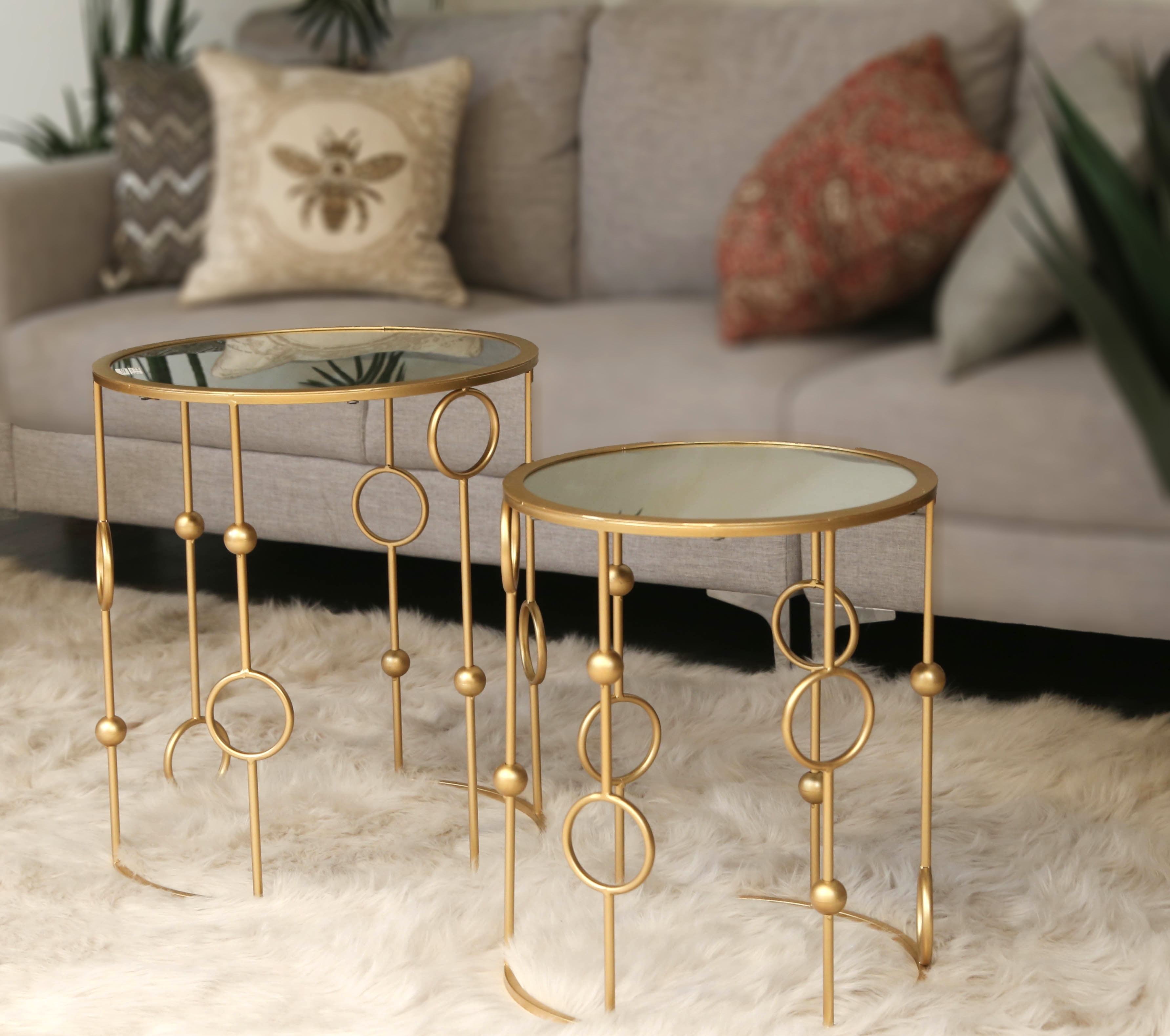 Urban Trends Collection: Metal Table, Metallic Finish, Gold - Walmart.com