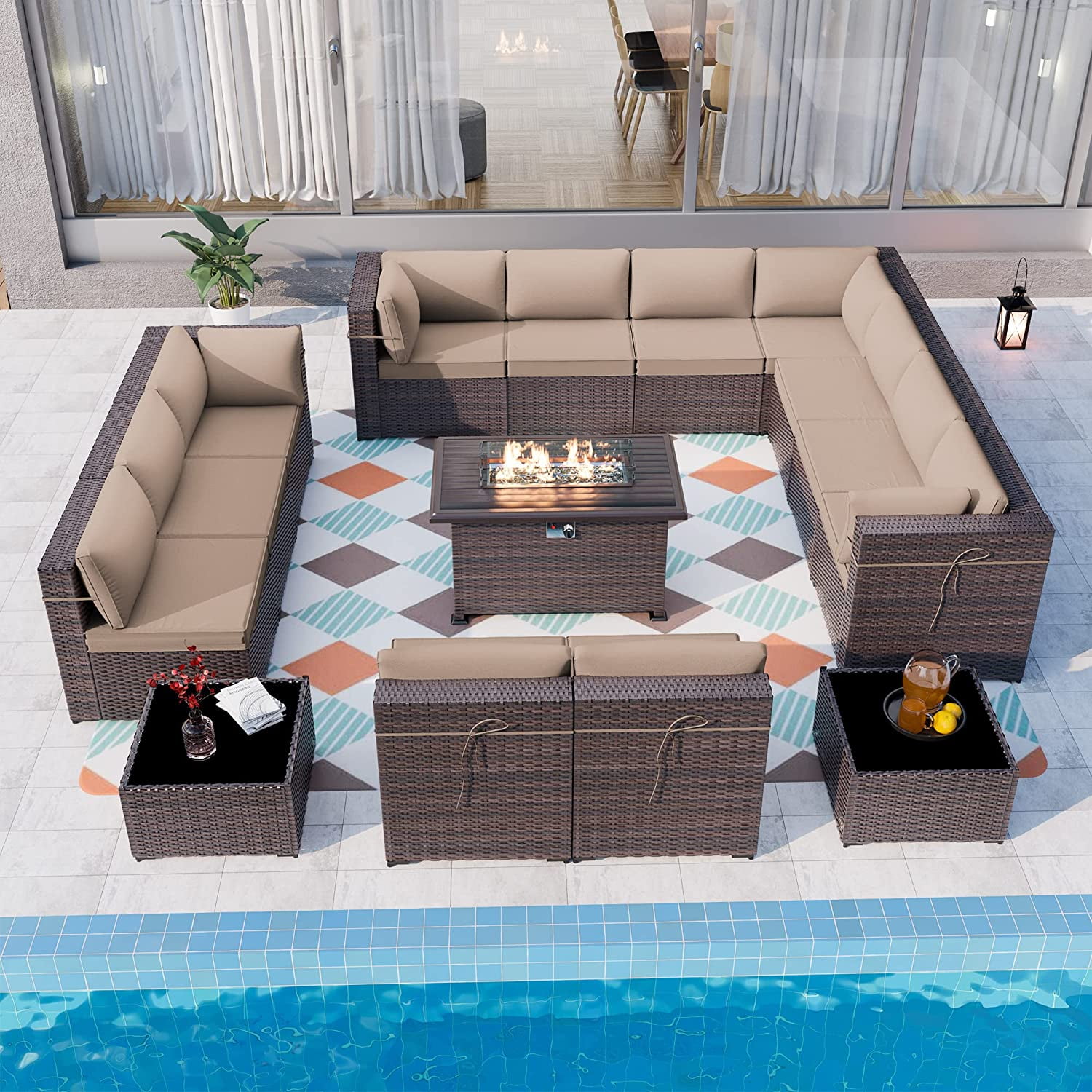 Click here for Gotland 15 Pieces Outdoor Patio Furniture Set With... prices