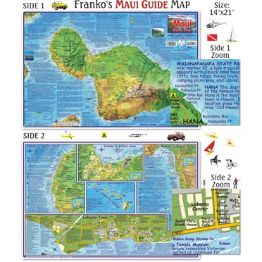 Franko Maps Maui Dive Map for Scuba Divers and Snorkelers - Walmart.com