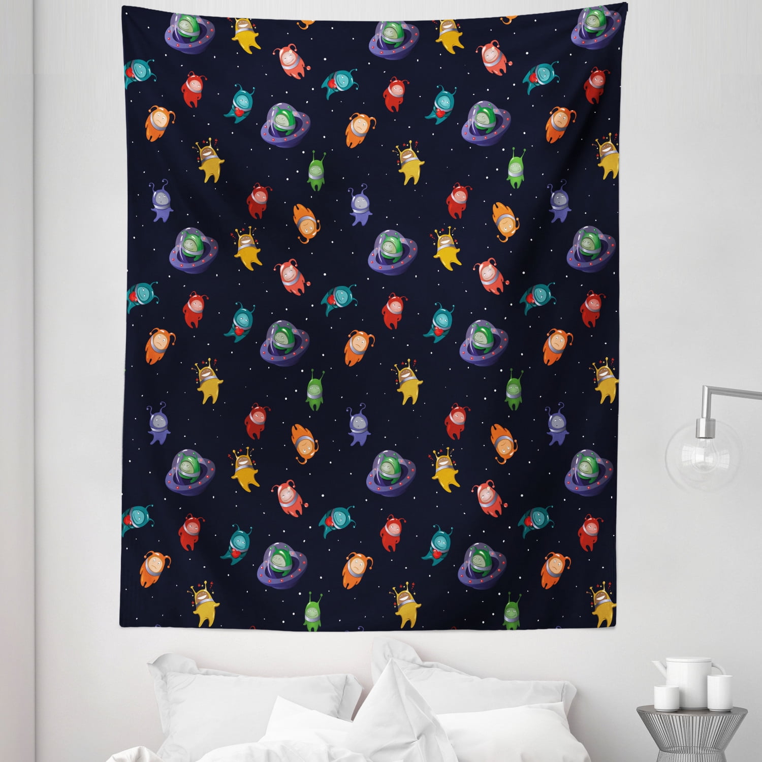 Space Tapestry, Aliens with Various Expressions Happy Sad in Love in ...