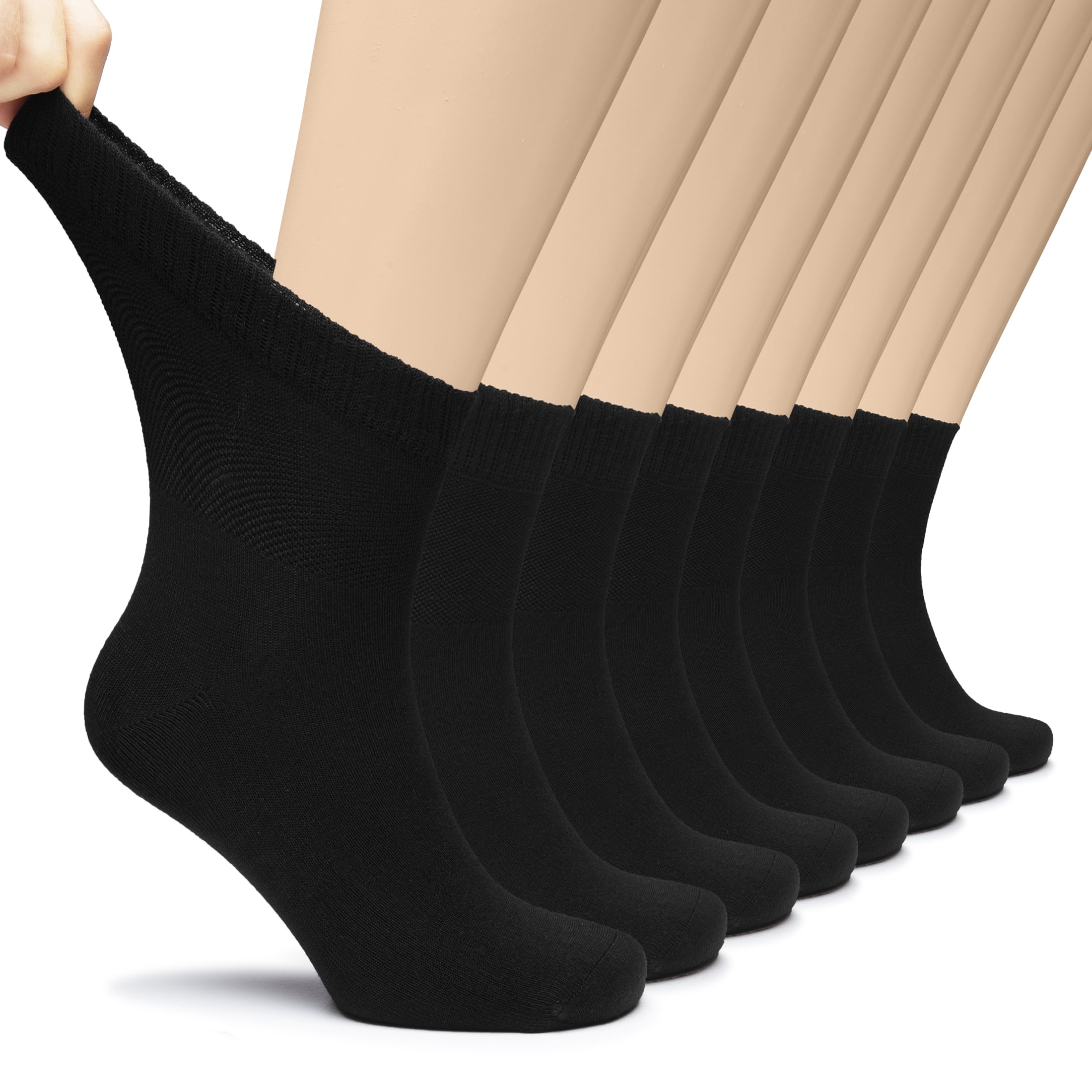 Hugh Ugoli Men's Loose Diabetic Ankle Socks Bamboo, Wide, Thin ...