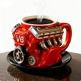 V8 Engine Resin Mug with Inner Liner Custom Mechanical Engine Stainless ...