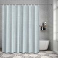 Cloud Blue White Stripes Shower Curtain, Modern Blue Verticals Lines ...