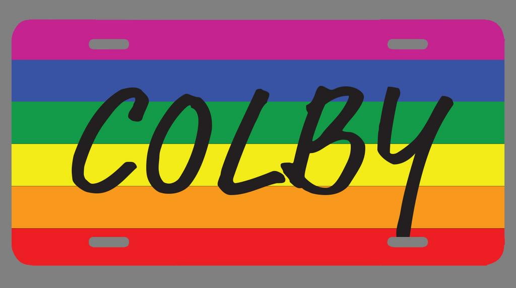 Colby Name Pride Flag Style License Plate Tag Vanity Novelty Metal | UV ...